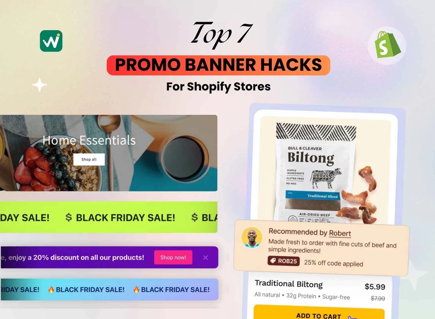 7 Fresh Ideas to Spice Up Your Shopify Promo Banner - WizzCommerce